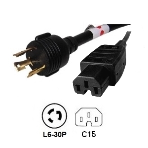 L6-30P to C15 Cables – Rackmount PDU